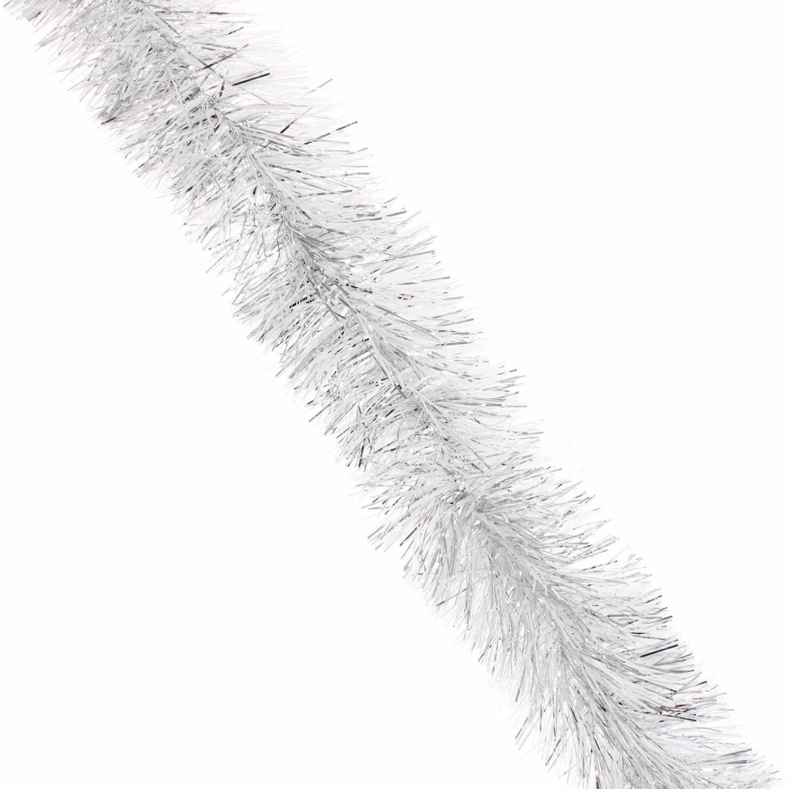 Мишура Серпантин Зимняя сказка, 2 м, диаметр 13 см, белый, серебро