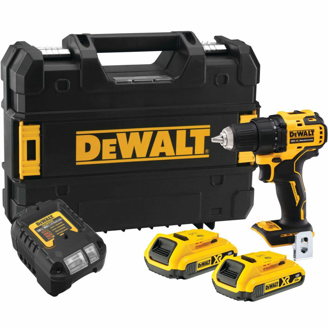Дрель-шуруповерт DeWalt DCD708D2T-QW (с 2-мя АКБ, кейс), 1650 об/мин, 65 Н·м