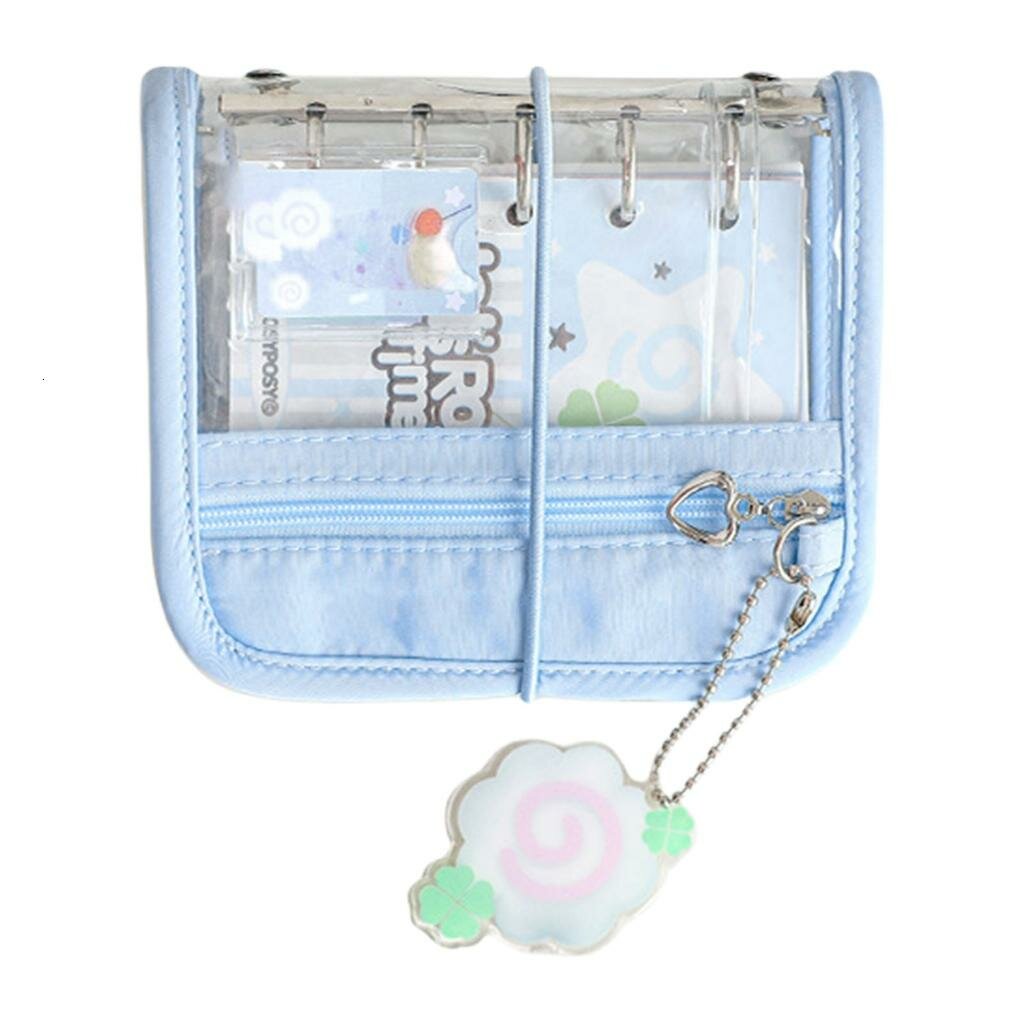 Папка-кольцо 5 колец с блокнотом и бумагой для заполнения, Синий