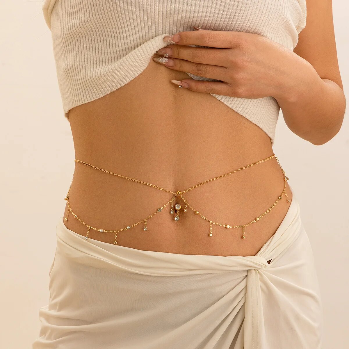 Цепочка для тела GUOLE с кубическим цирконием, A Gold