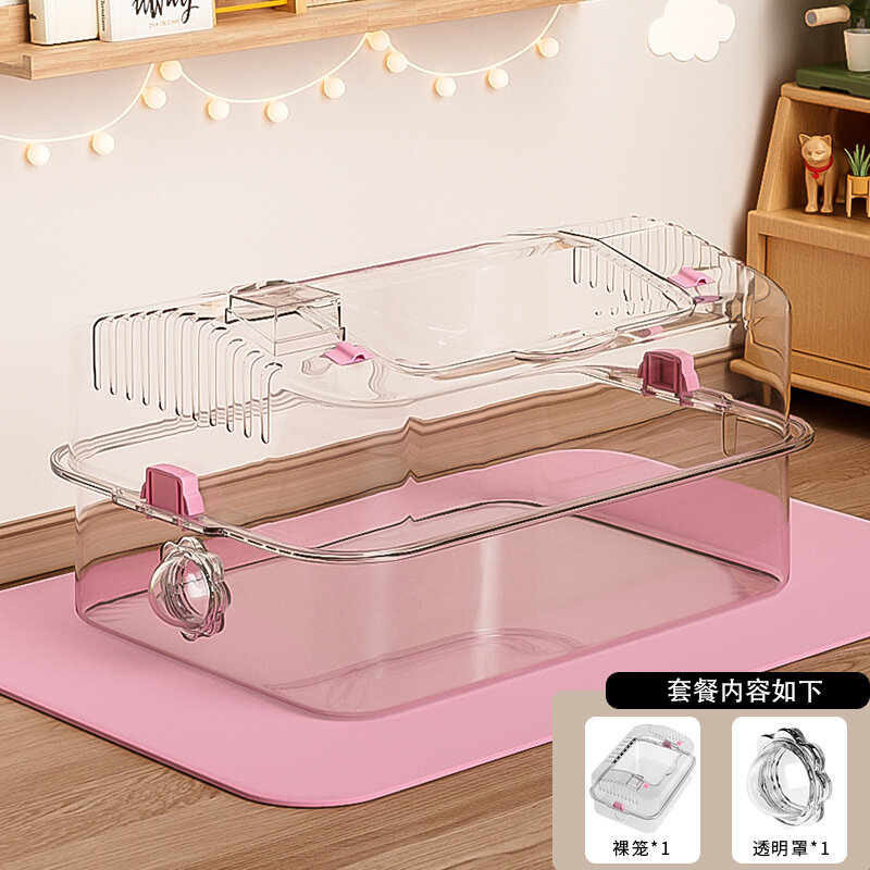 Роскошная очень большая клетка для виллы, полностью прозрачная золотая клетка для хомяка с беговым колесом, просторная клетка для домашних животных