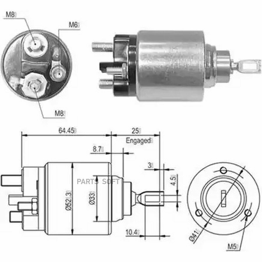 Тяговое реле, стартер от официального дистрибьютора, MAGNETI MARELLI, артикул 940113050010