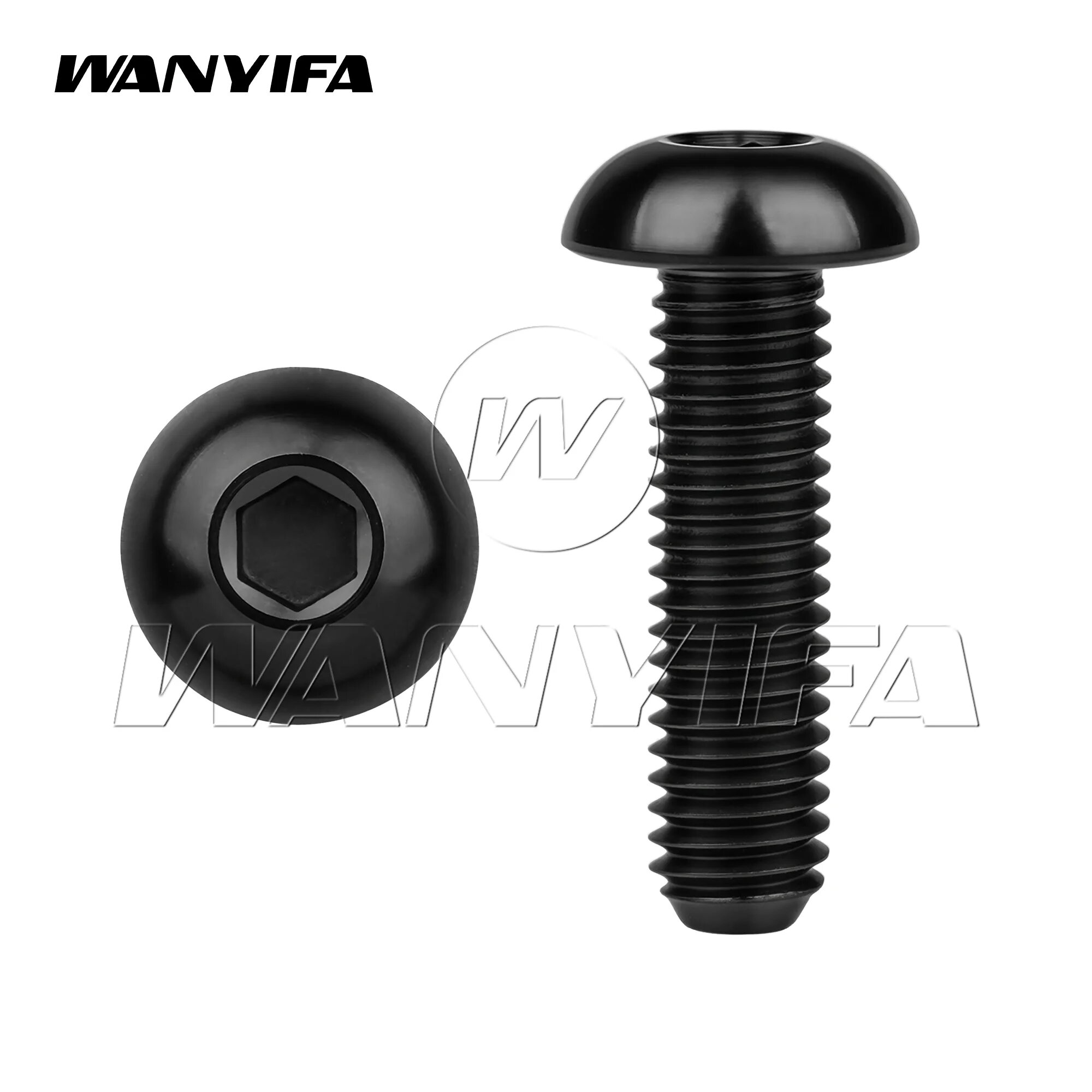 Wanyifa титановые болты M3/M4/M5x6 8, 10, 12, 15, 18, 20, 25, 30 мм Черный, Black, M5x12mm