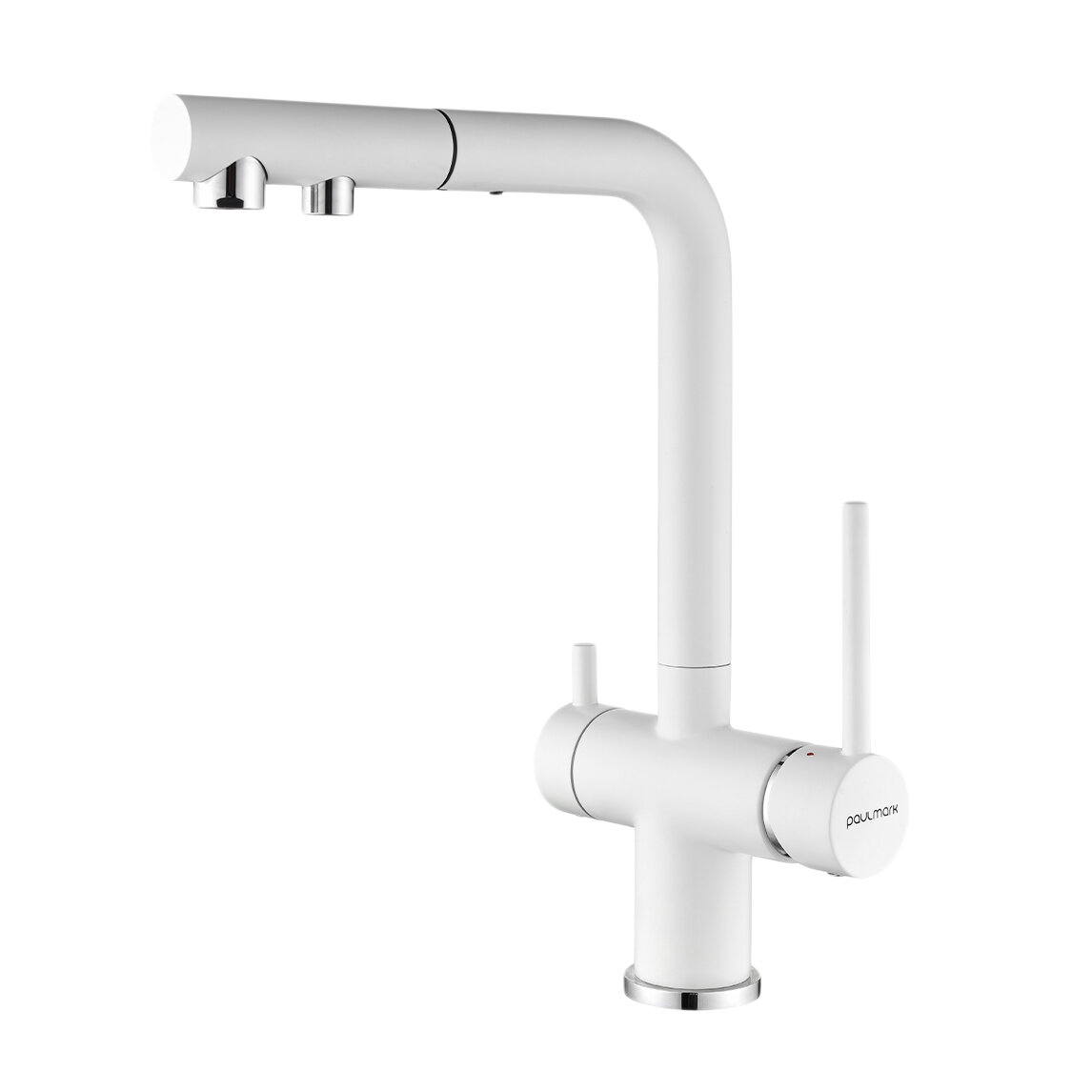 Смеситель Paulmark SERPENTINE Se213222-WH белый матовый с подключением к фильтру