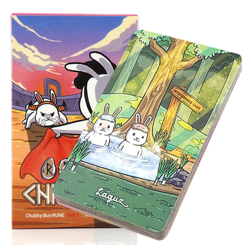 Колода Карт Таро Chubby Bun Rune, Высококачественная Карта Для Гадания, Полная Английская Версия С Бумажным Руководством