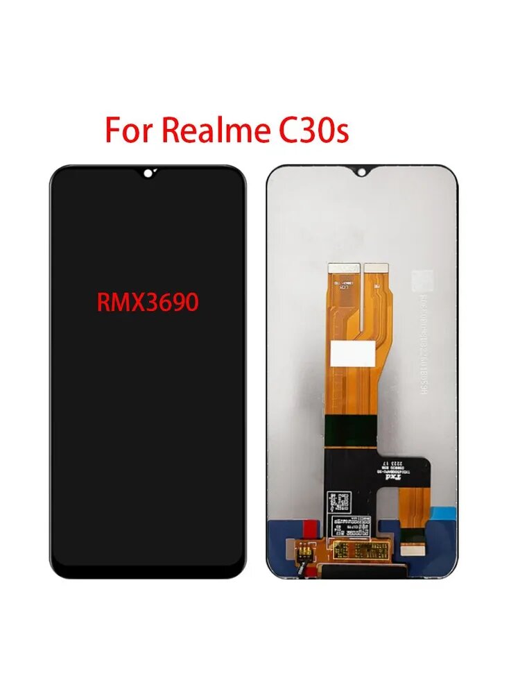 Дисплей на Realme C30S в сборе с тачскрином Черны
