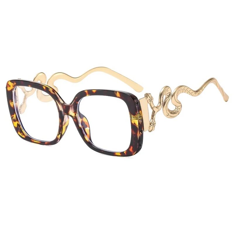 Женские очки Leopard Print Transp, квадратная оправа, -3.00