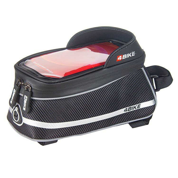 Велосумка на верхнюю трубу рамы 4BIKE 14P46 с отделением для телефона черная