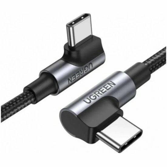 Кабель угловой Ugreen USB-C - USB-C, 5A, 2м, серый(70698)
