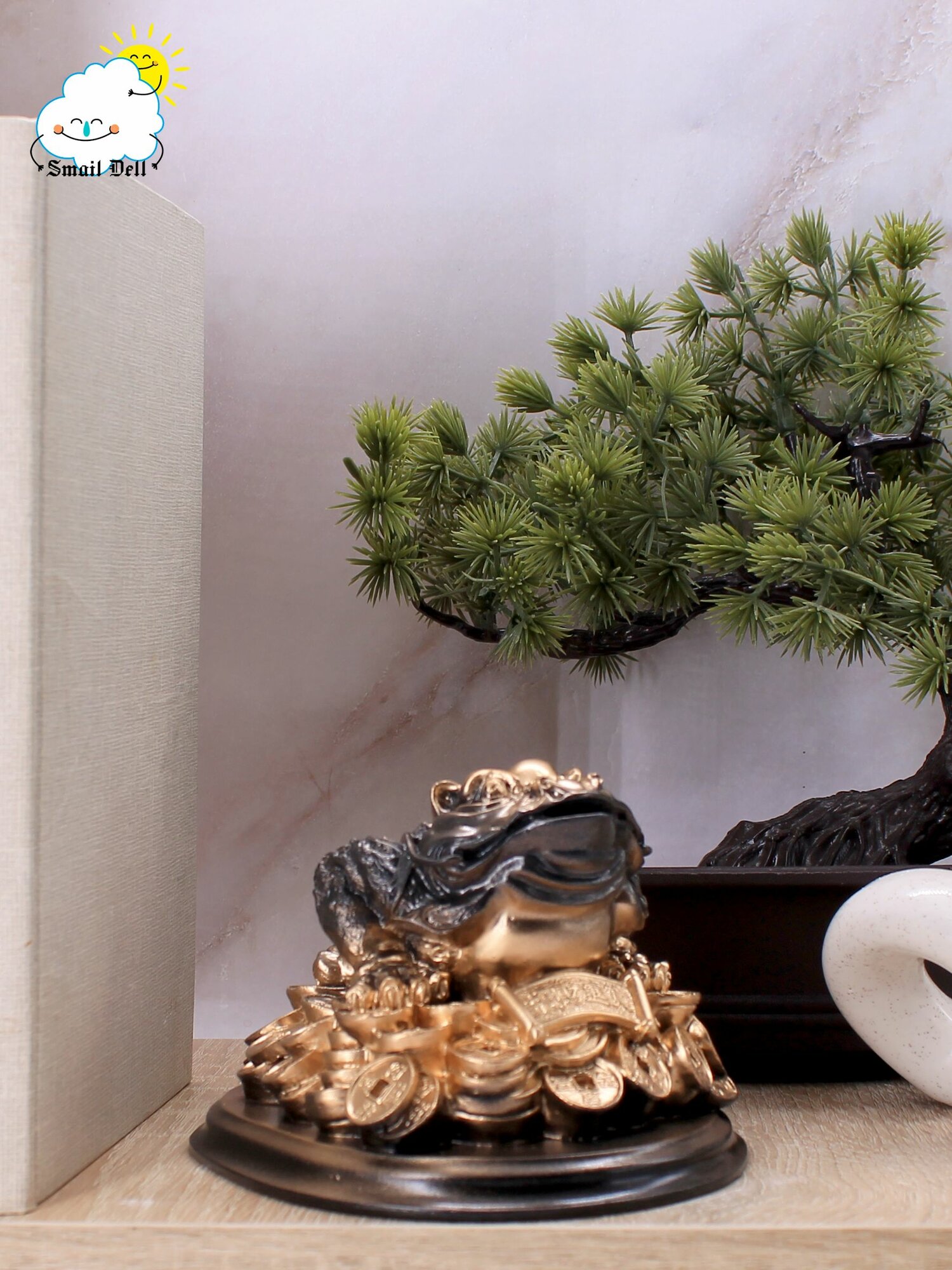 Статуэтка Денежная жаба , 10 см , гипс, цвет бронзовый, черный