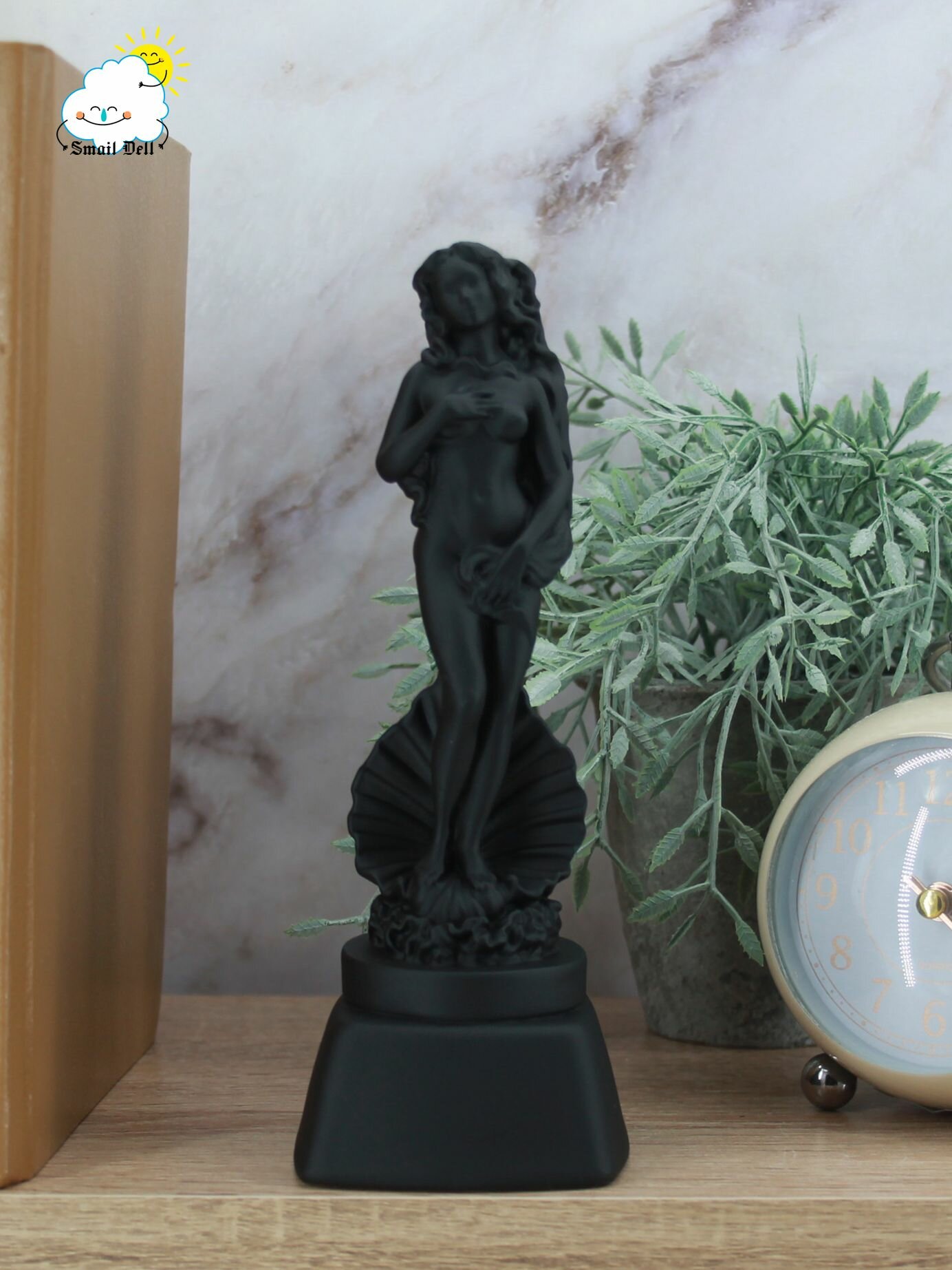 Статуэтка Афродита Рождение Венеры ,17 см, гипс , цвет чёрный матовый