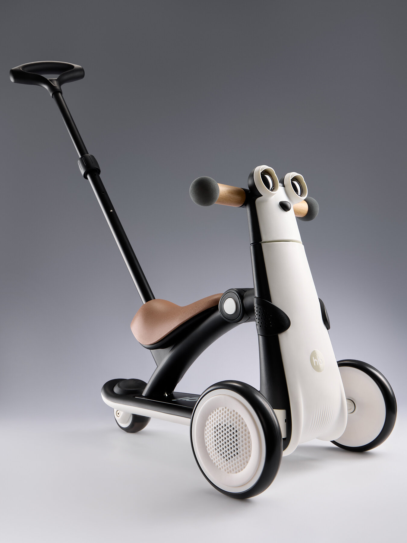 50061, Беговел 3 в 1 PINGI, самокат для девочек и мальчиков, каталка для малышей, трехколесный велобег, черный