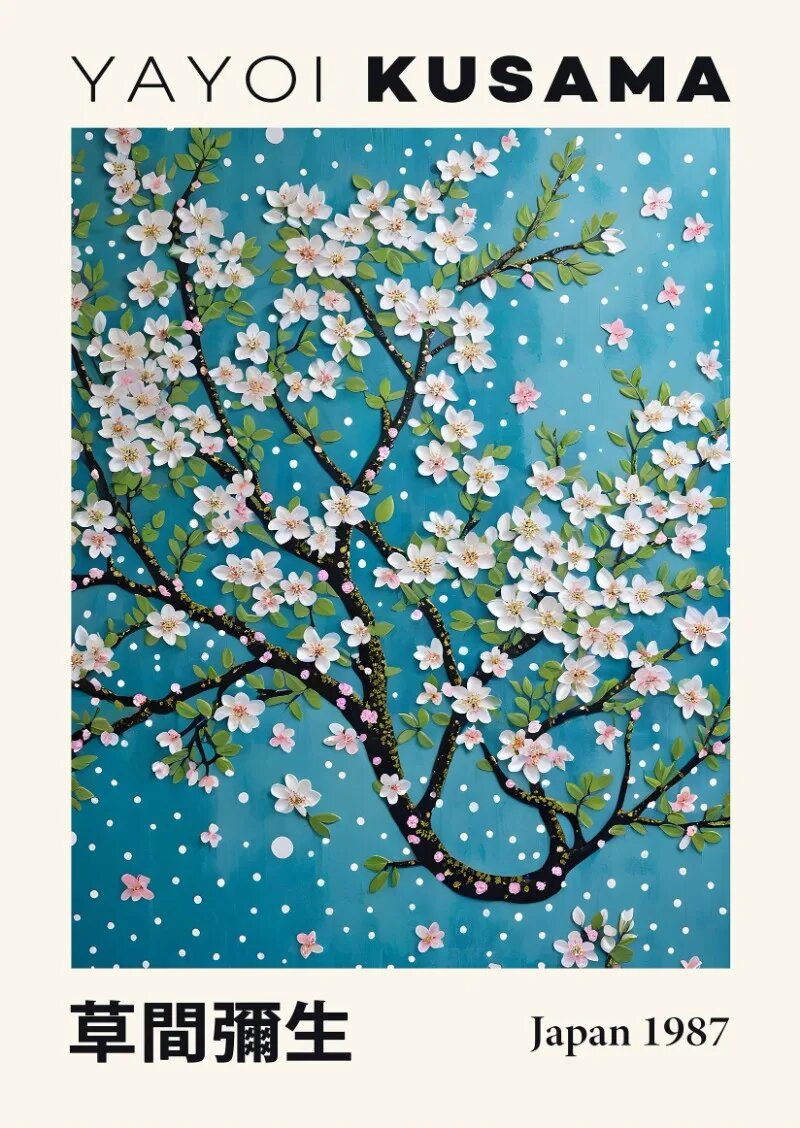 Yayoi Kusama Canvas Painting Japanese Abstract Artwork Posters Prints Canvas Painting Wall Art Picture Living Room Home Decor