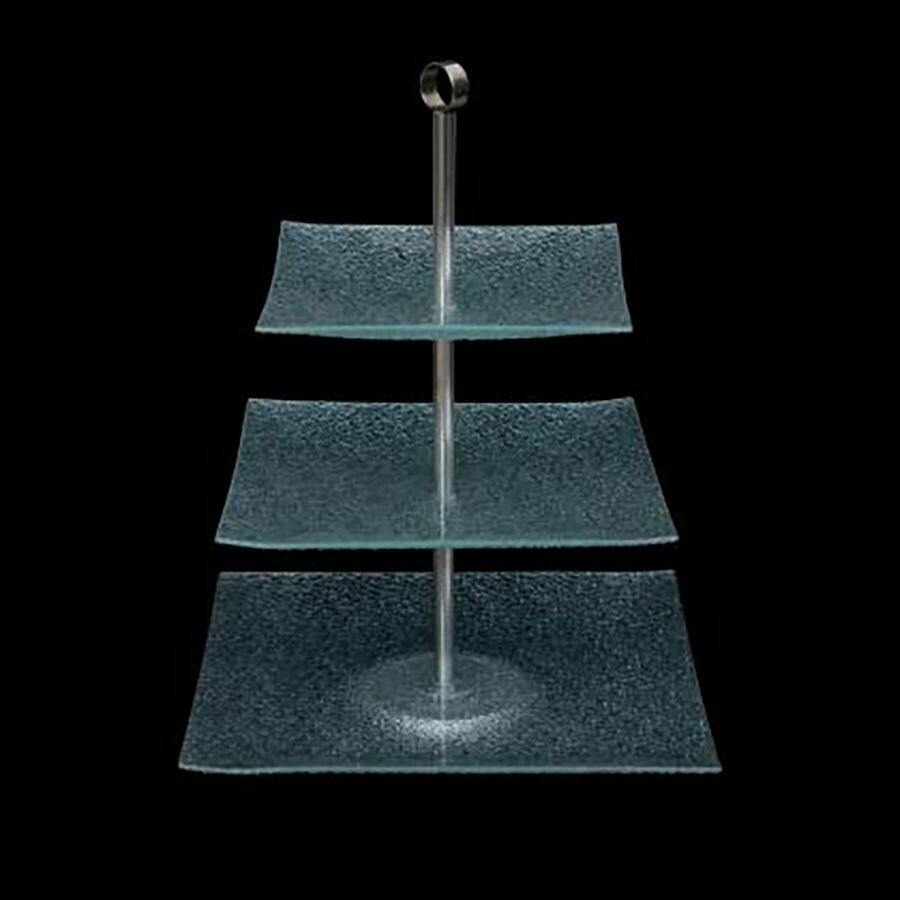 Этажерка 3 яруса Corone Aqua, стеклянная, 21, 25 и 30 см