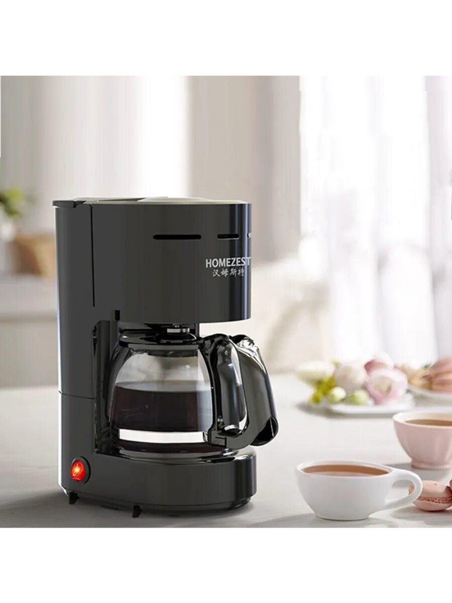 Кофеварка Homezest черная, 6-10 чашек, стандарт