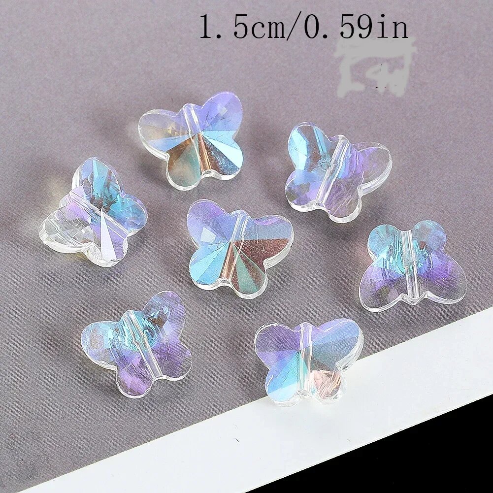 Хрустальные бабочки-бусины, 10 шт, Цвет: 10PC Butterfly