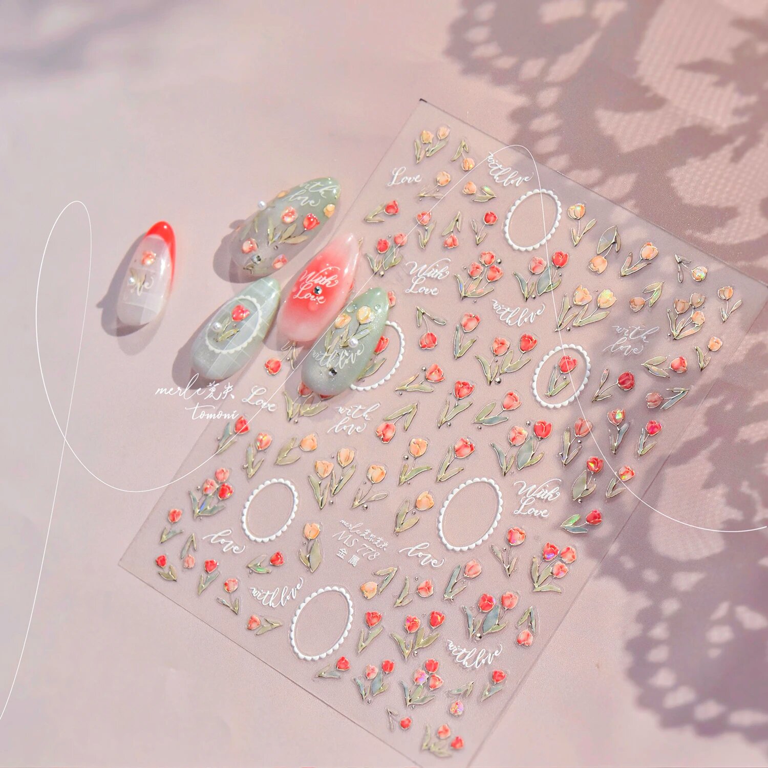 Наклейки для ногтей tomoni nailart, MS778, 5D