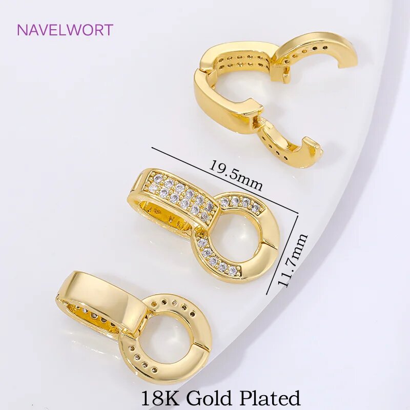 Застежки-крючки для подвесок NAVELWORT, 18K Gold Plated