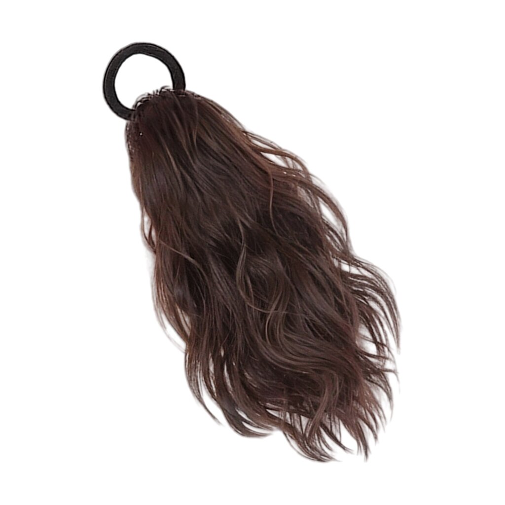 Парик с конским хвостом женские длинные волосы, заплетенные в косичку, стиль парика с резинкой-темно-коричневый