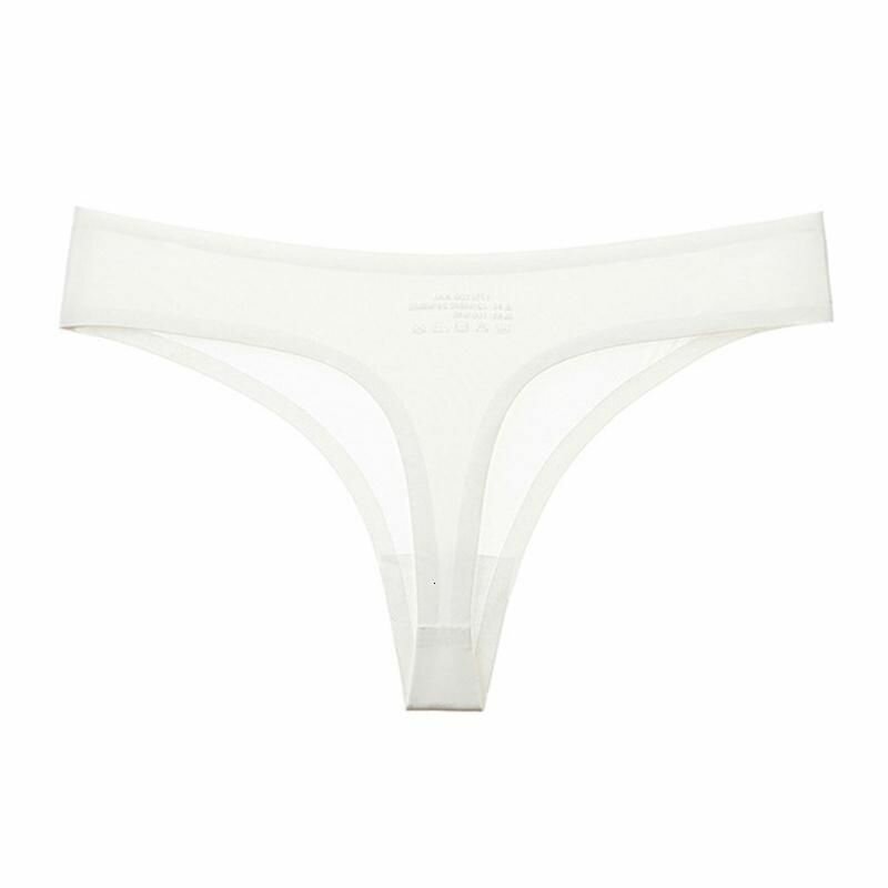 Женские бесшовные трусы из ледяного шелка, Белый