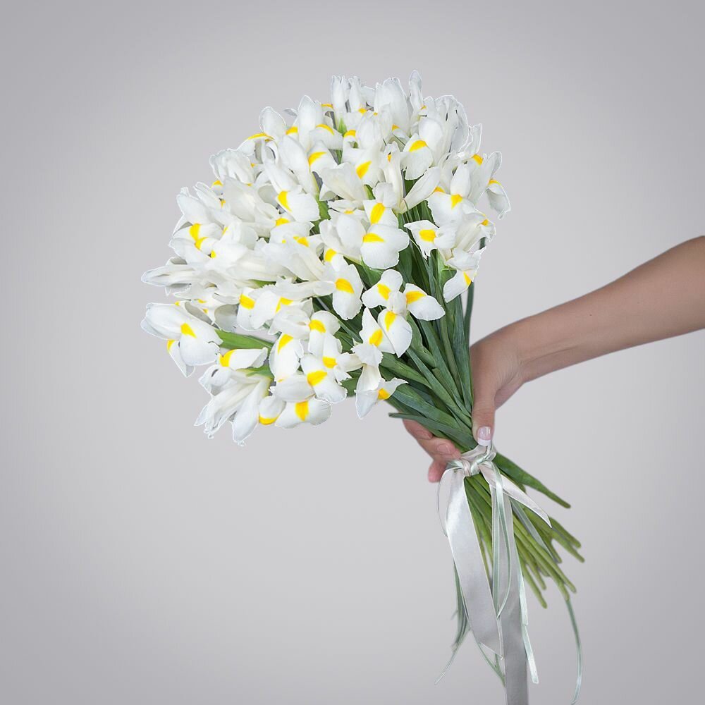 Монобукет из 25 белых Ирисов