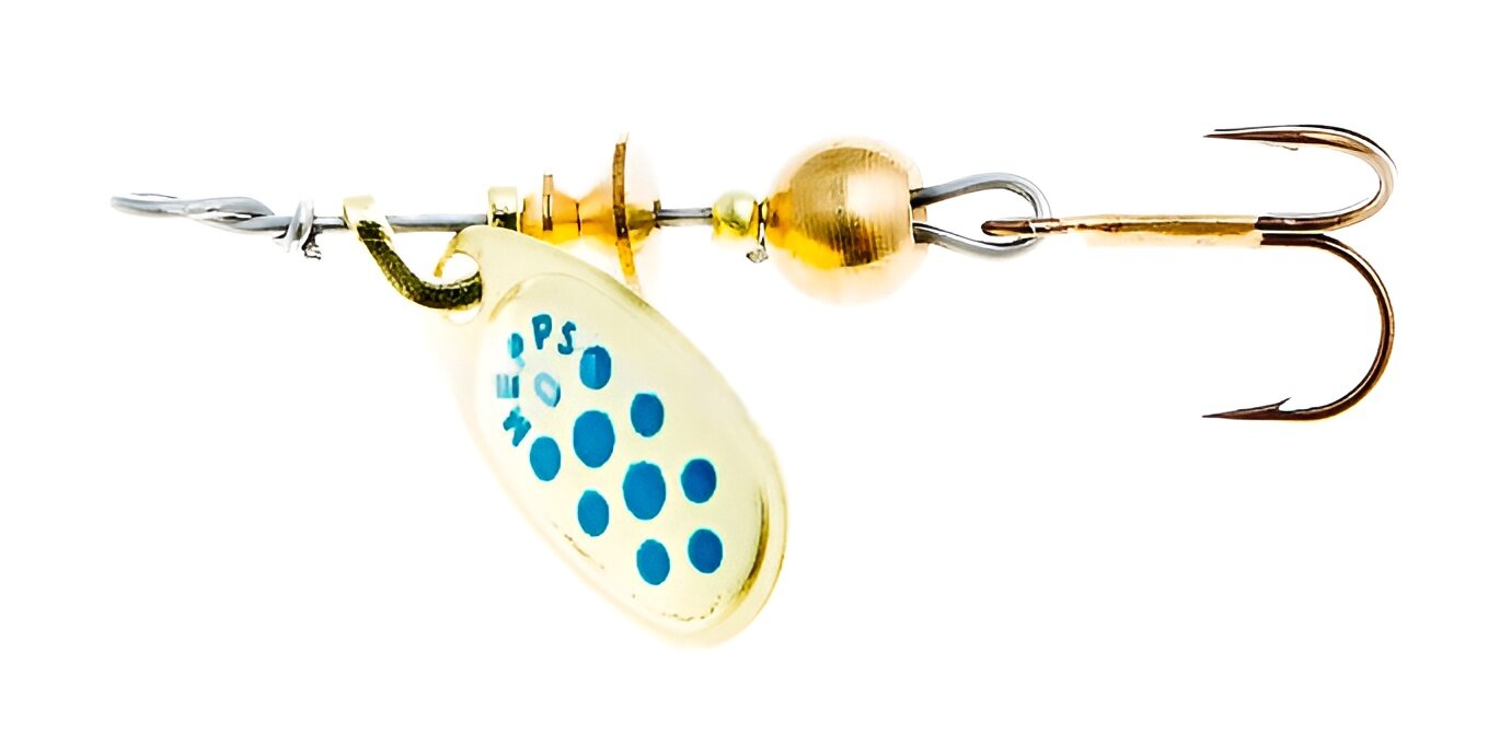 Блесна вращающаяся Mepps COMET PTS, 0, Gold/Blue dots, 1 шт.