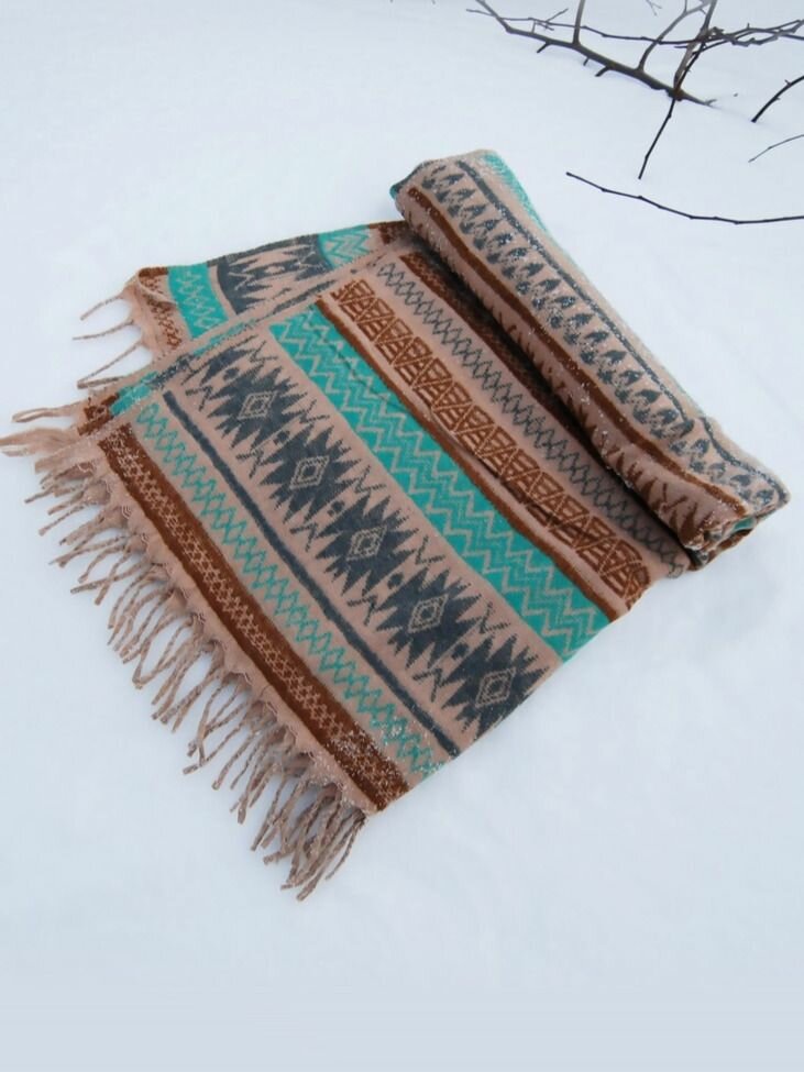 Плед-палантин полушерстяной из шерсти яка