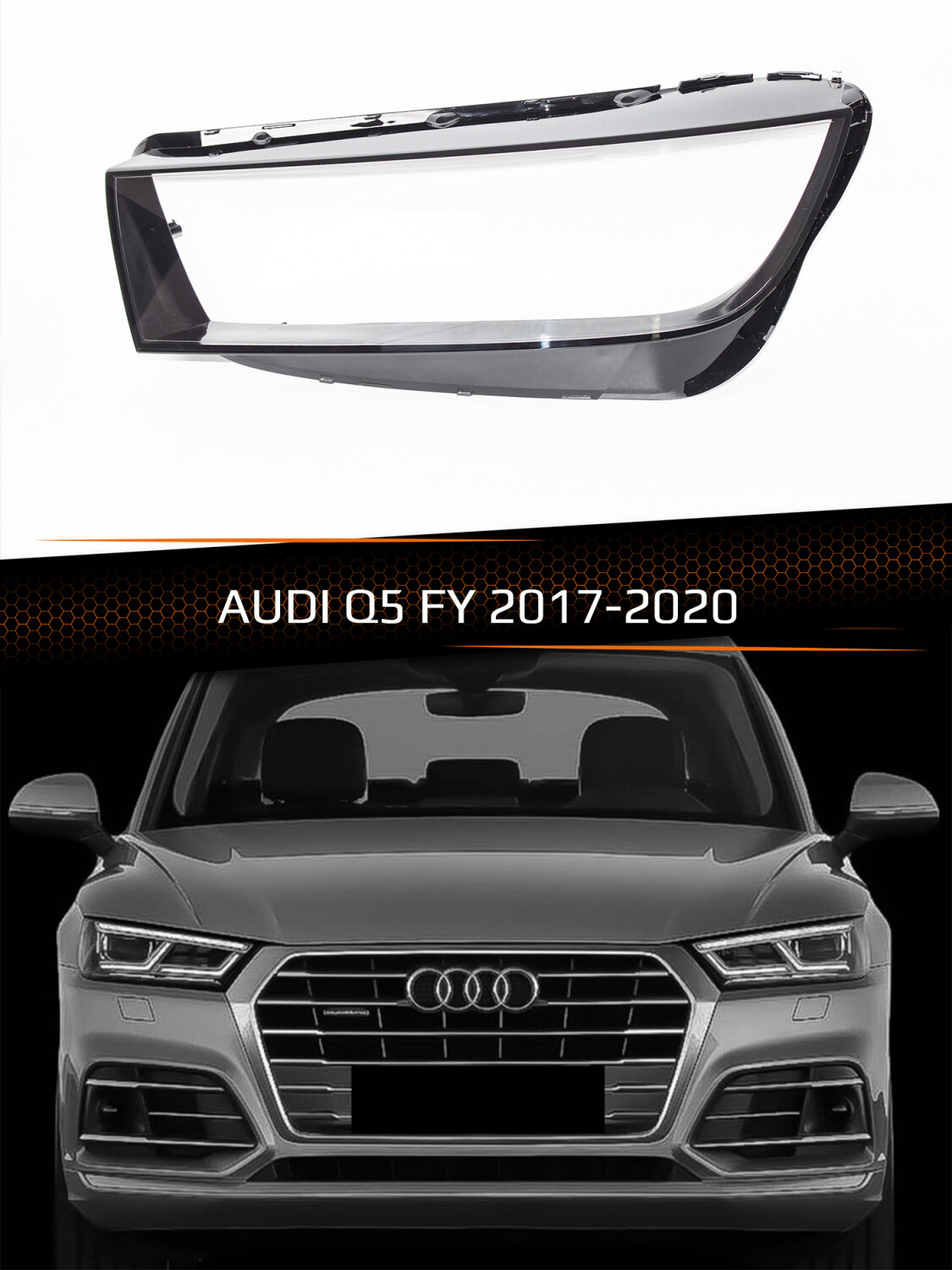 Стекло фары AUDI Q5 FY (2017-2020) дорестайлинг (левое)