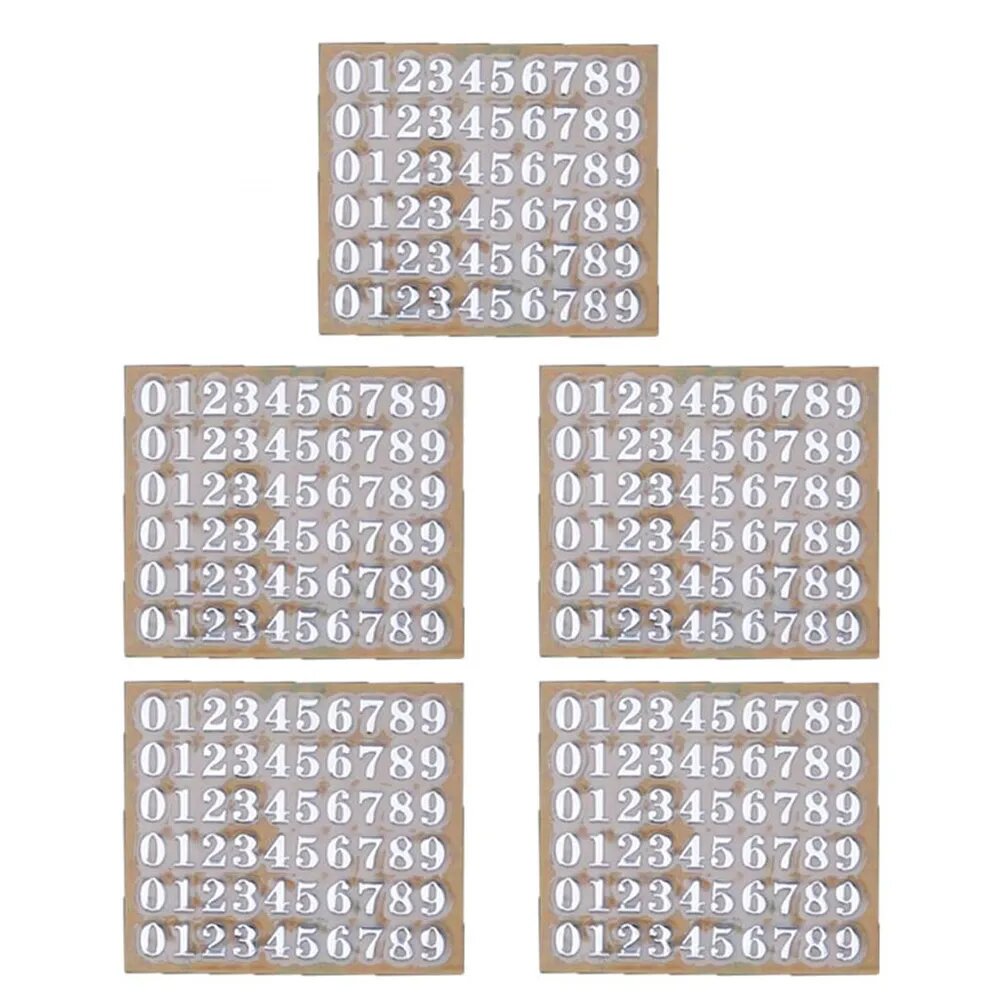 5 листов металлических наклеек на эпоксидной основе-серебристый-C