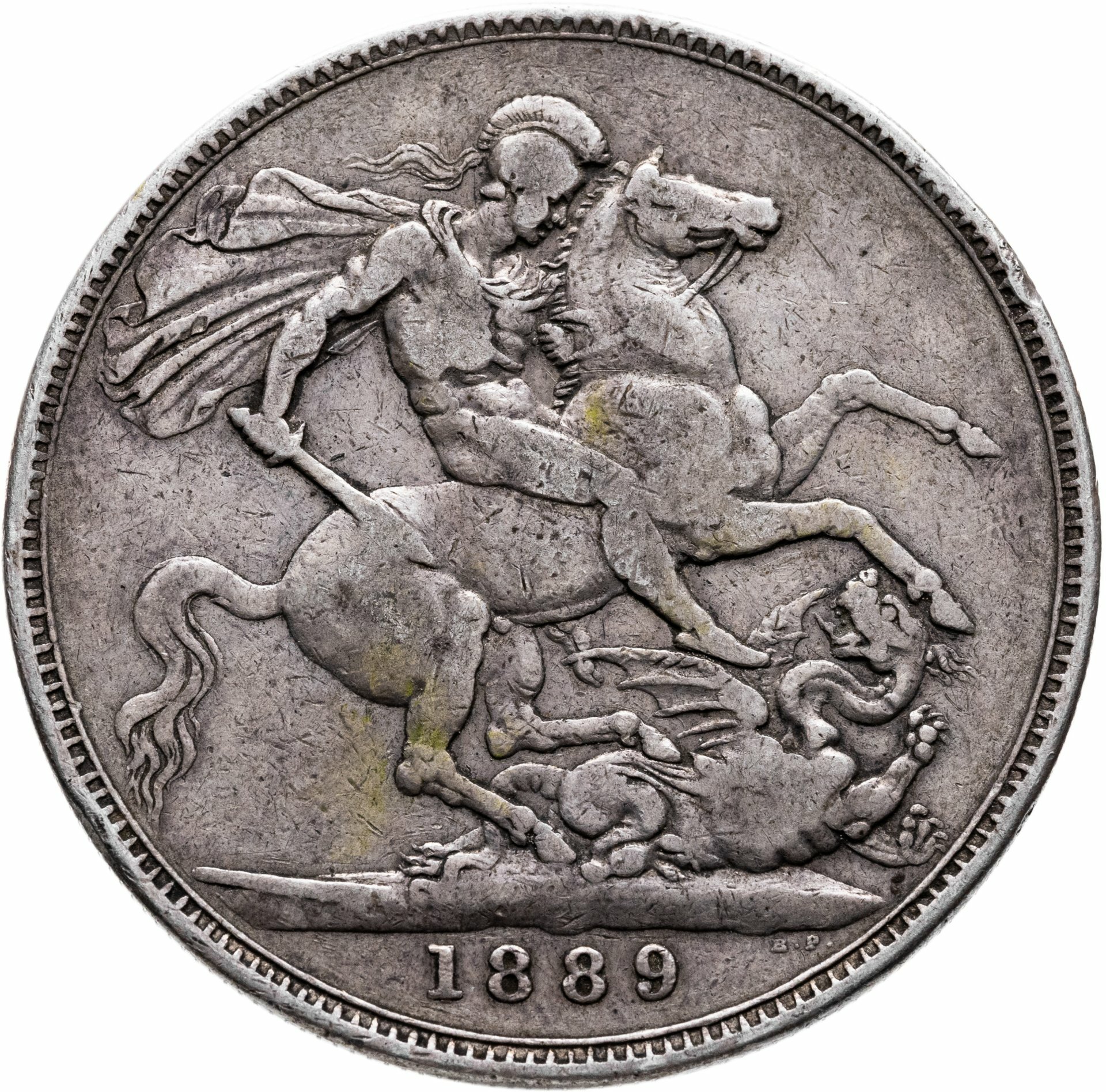 Великобритания 1 крона crown 1889 Королева Виктория, Серебро 925, в сохранности VF