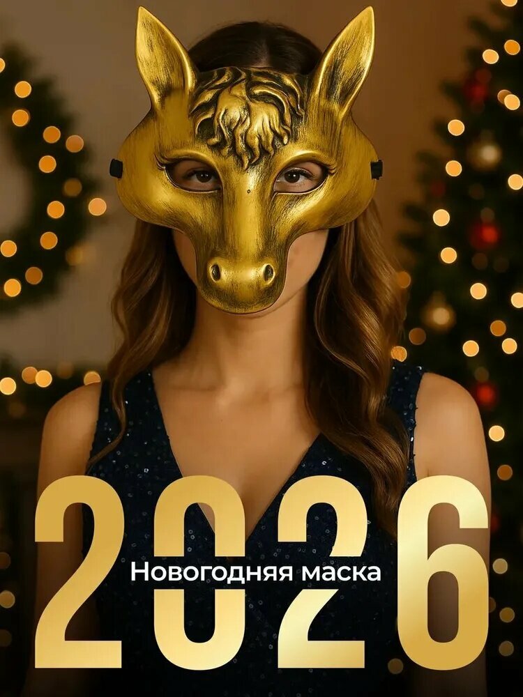 Маска лошади карнавальная символ 2026 года