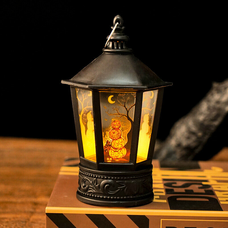 Ручной фонарь в форме тыквы на Хэллоуин, светодиодный электронный светильник-свеча, реквизит для украшения вечеринки, украшение с рассеянным светом
