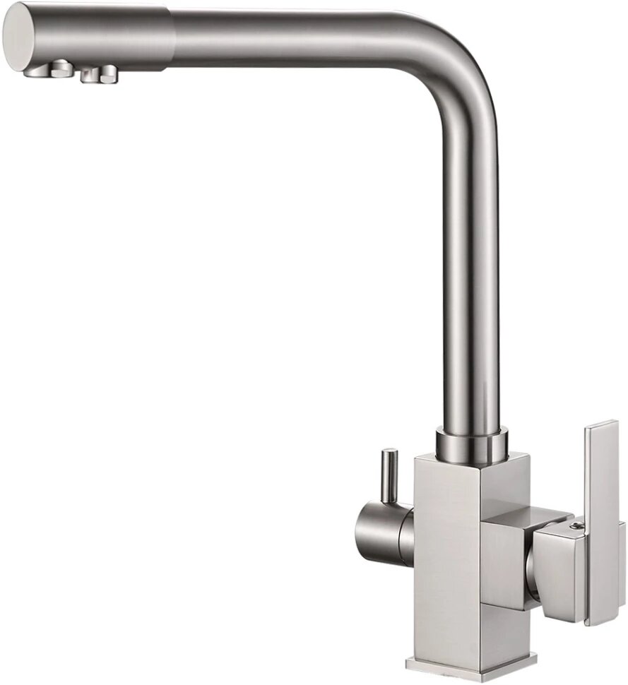 Смеситель для кухни Zorg SH 805 SATIN с подключением к фильтру, сатин