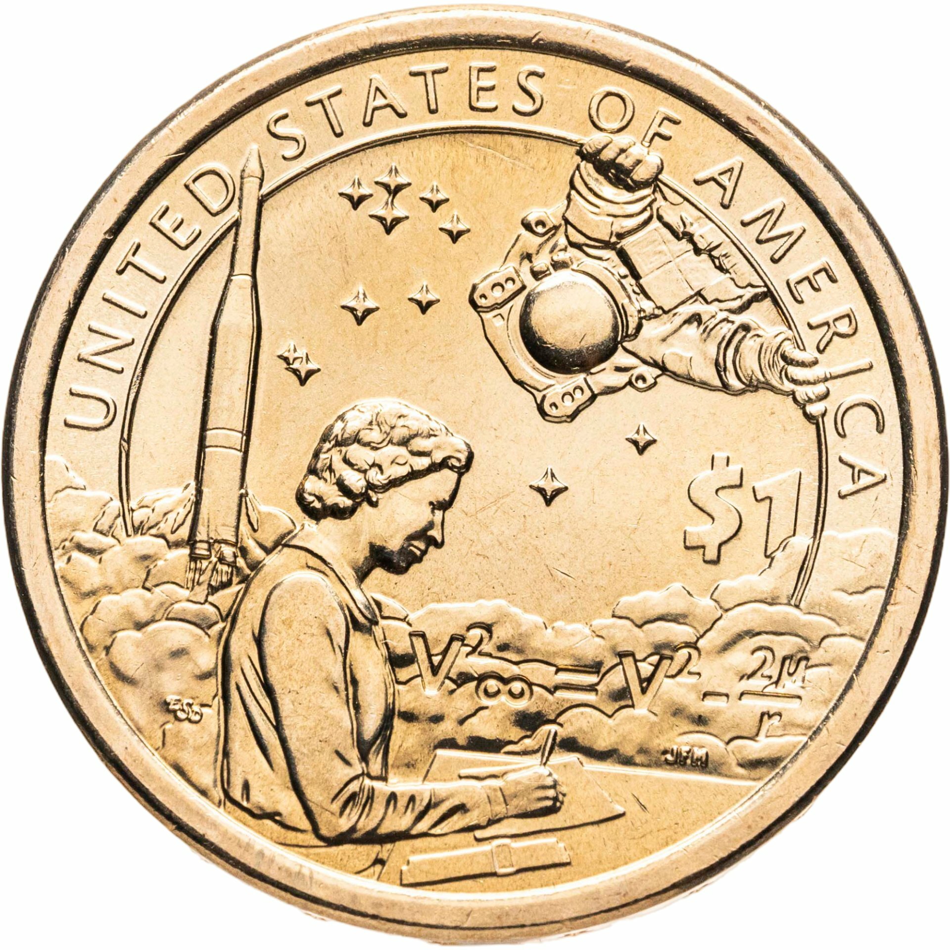 США 1 доллар 2019 "Индейцы в космической программе", Медь, в сохранности AU-UNC