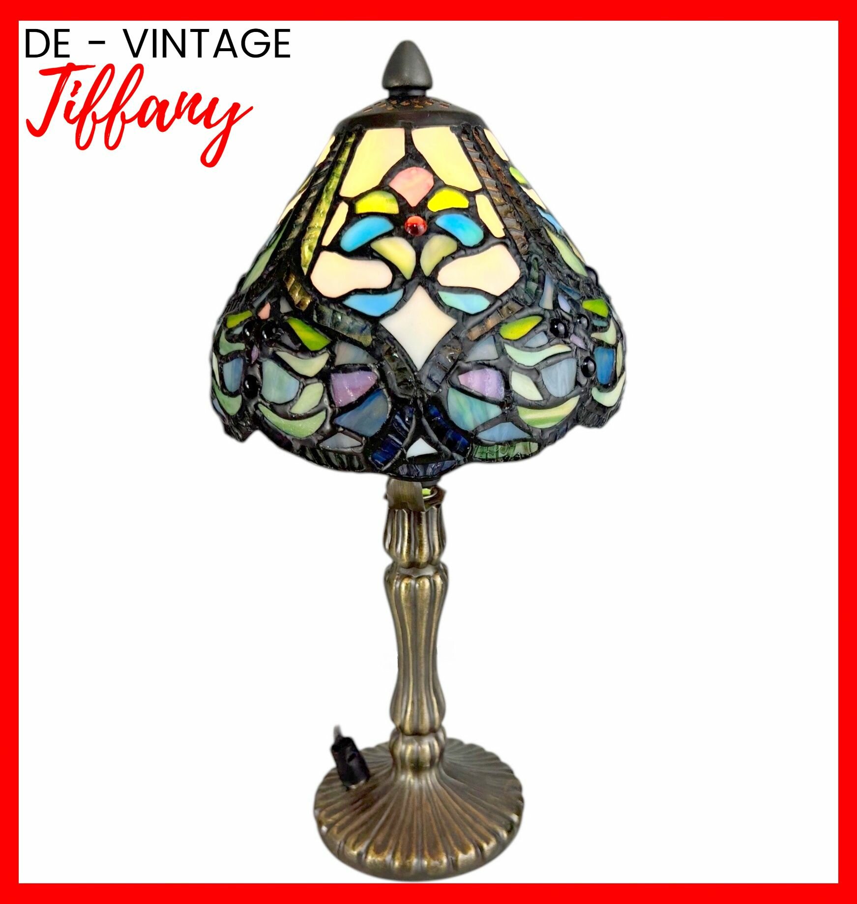 Лампа настольная, Tiffany, Тиффани, винтажная