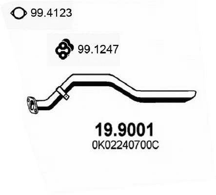 Задняя часть глушителя ASSO 19.9001, Opel Astra G 1.4-1.8, 98-09