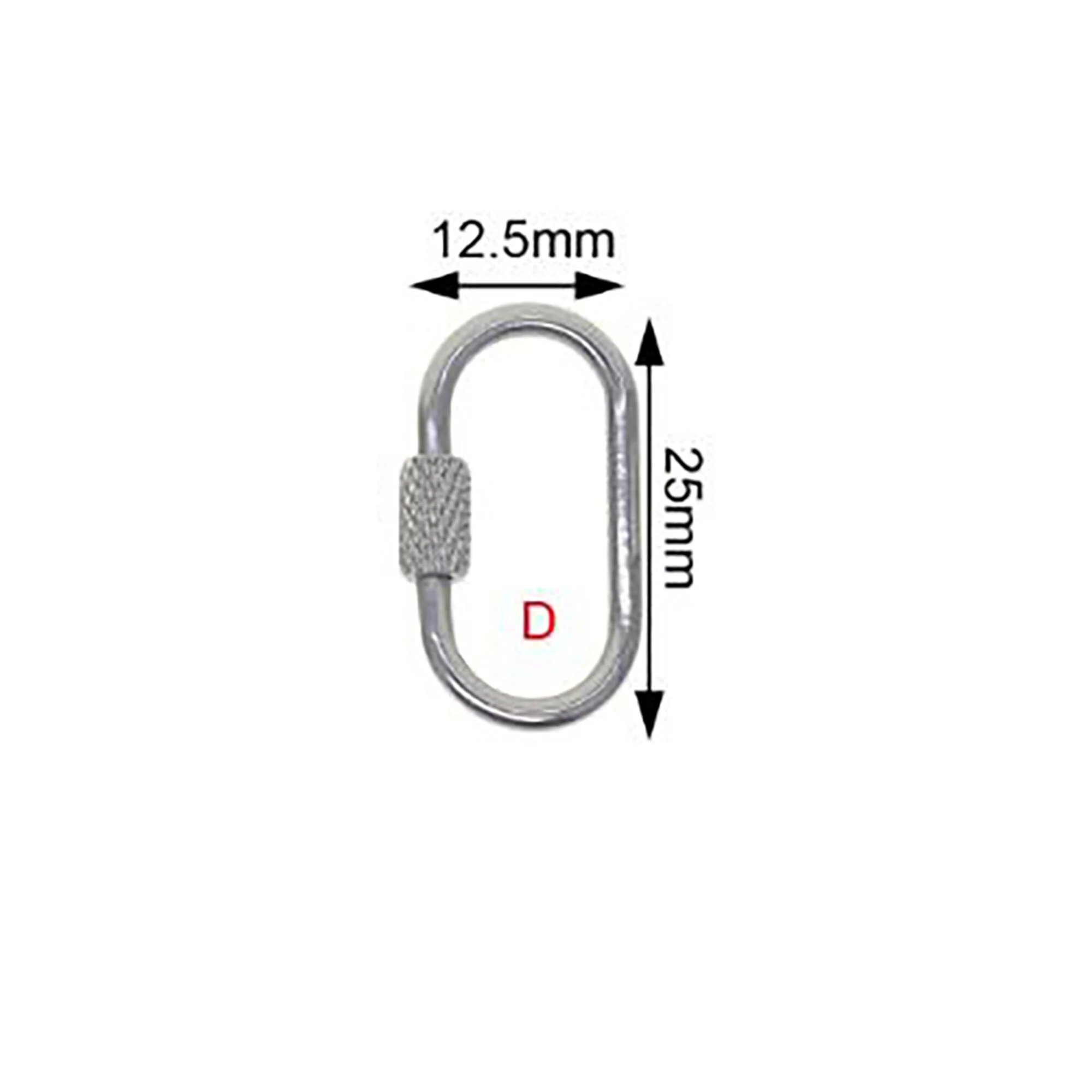 Мелкий карабин в ассортименте из нержавеющей стали 304 с овальной прокруткой, с винтовым замком, брелок для ключей, цепочка для ключей, ювелирные изделия, застежка «сделай сам»