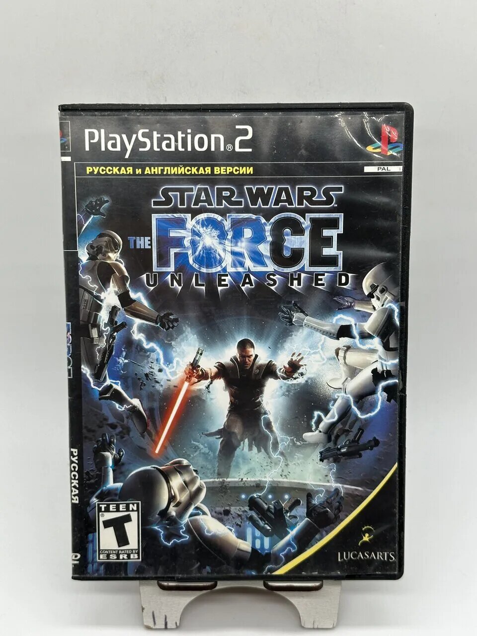 Диск с игрой Star wars the Force Unleashed на PlayStation 2 прошитую