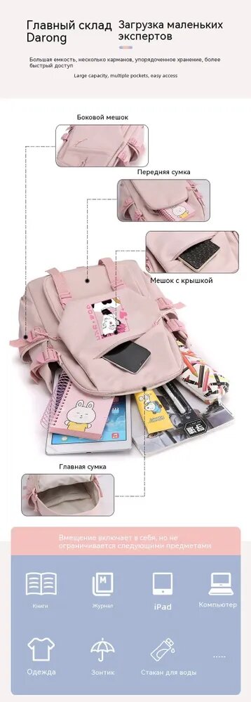Рюкзак Hello Kitty черный школьный 42x29x13см для девочек с изображением кошечки — фото 1