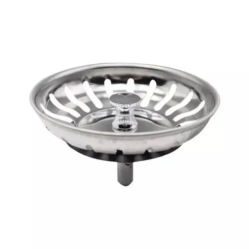 Сетка для раковины из нержавеющей стали, круглая, хромированная, 8.32 см x 4 см, 1 шт