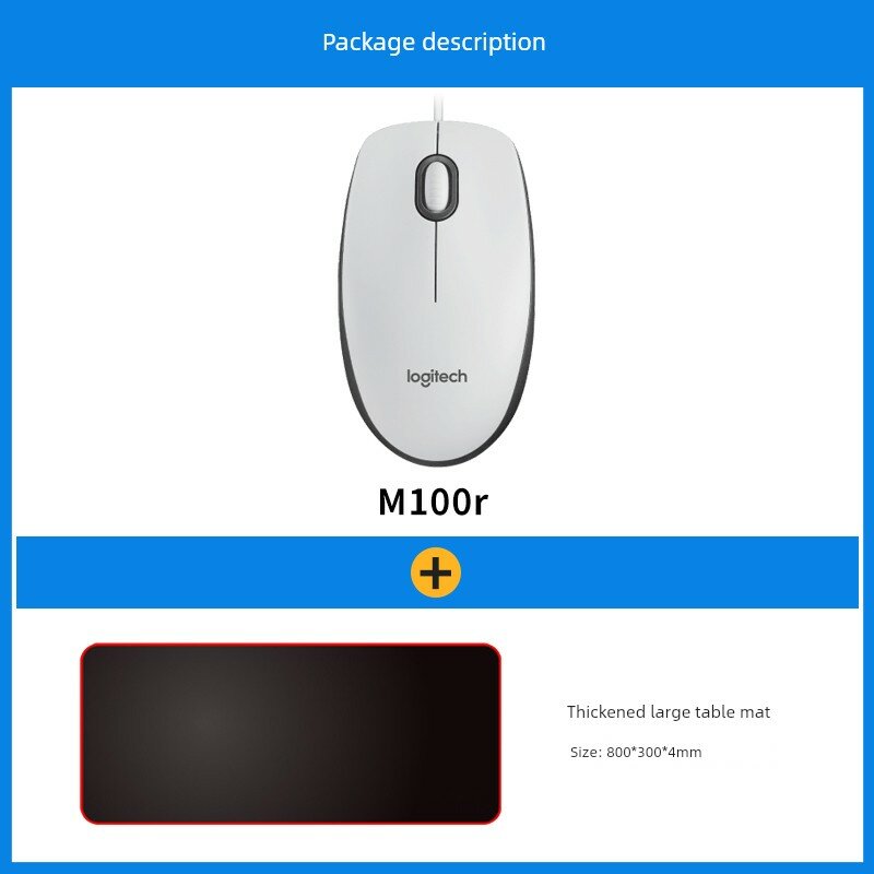 Оригинальная проводная мышь Logitech M100R с USB-подключением для настольных компьютеров, офисных ноутбуков, M90 для