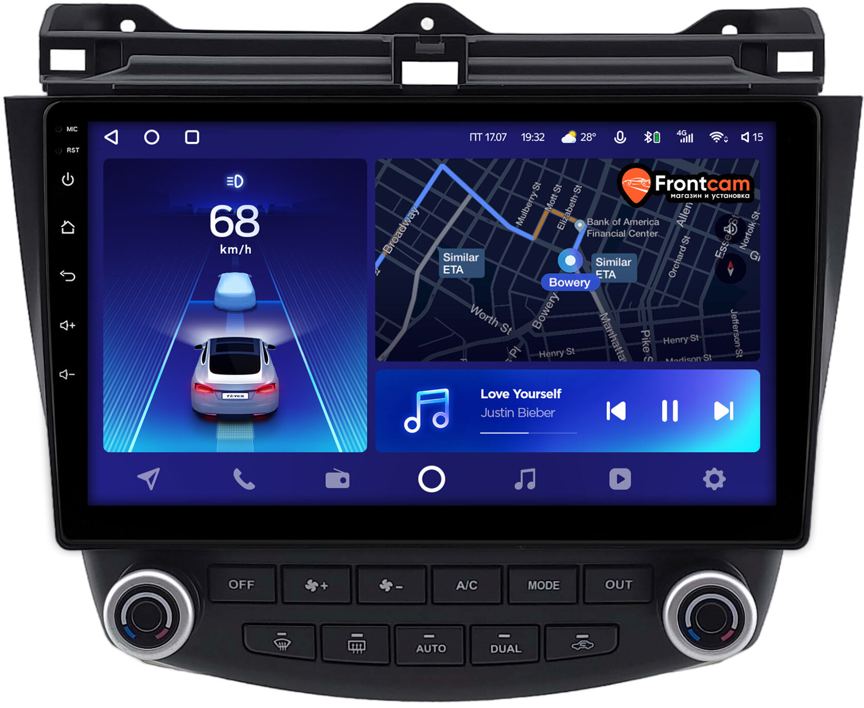 Штатная магнитола Honda Accord 7 2002-2008 (Тип 2) Teyes CC2 PLUS 6/128 10" RM-10-2150 Android 10 (4G-SIM, DSP, QLed)