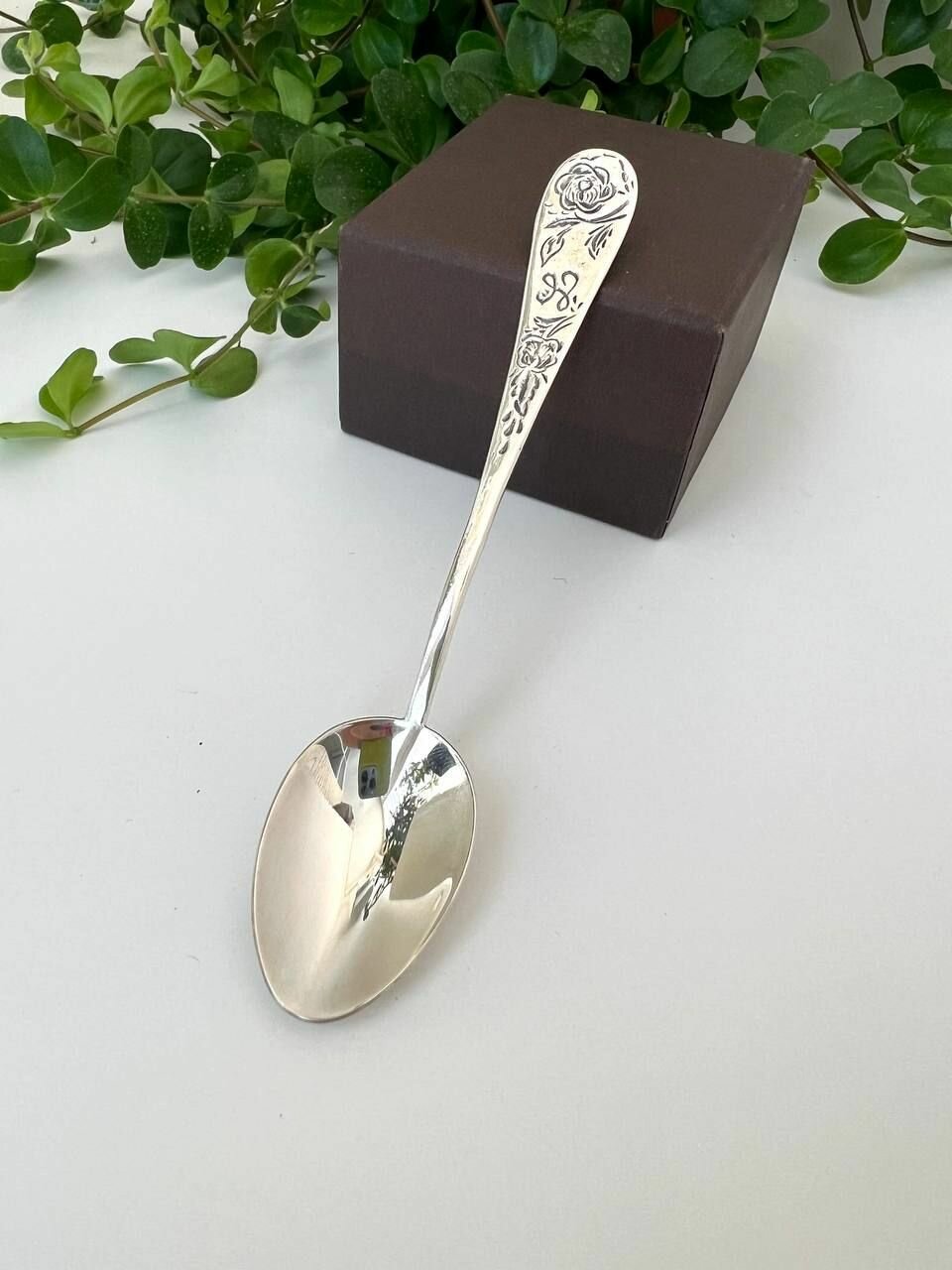 Серебряная ложка чайная Столовое серебро 925 пробы Ложка десертная