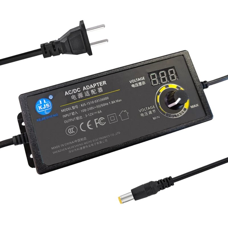 Регулируемый адаптер питания 3-12V2A, 24 Вт постоянного тока, очиститель воздуха, охлаждающий вентилятор, регулятор