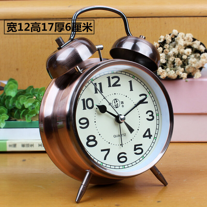 Металлический старомодный механический будильник большой рингтон металлический механизм курица ест рис ностальгия ретро