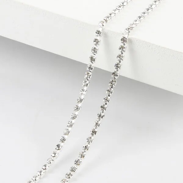 Цепочка для страз Beadia Серебряный, SS6.5(width 2mm), White