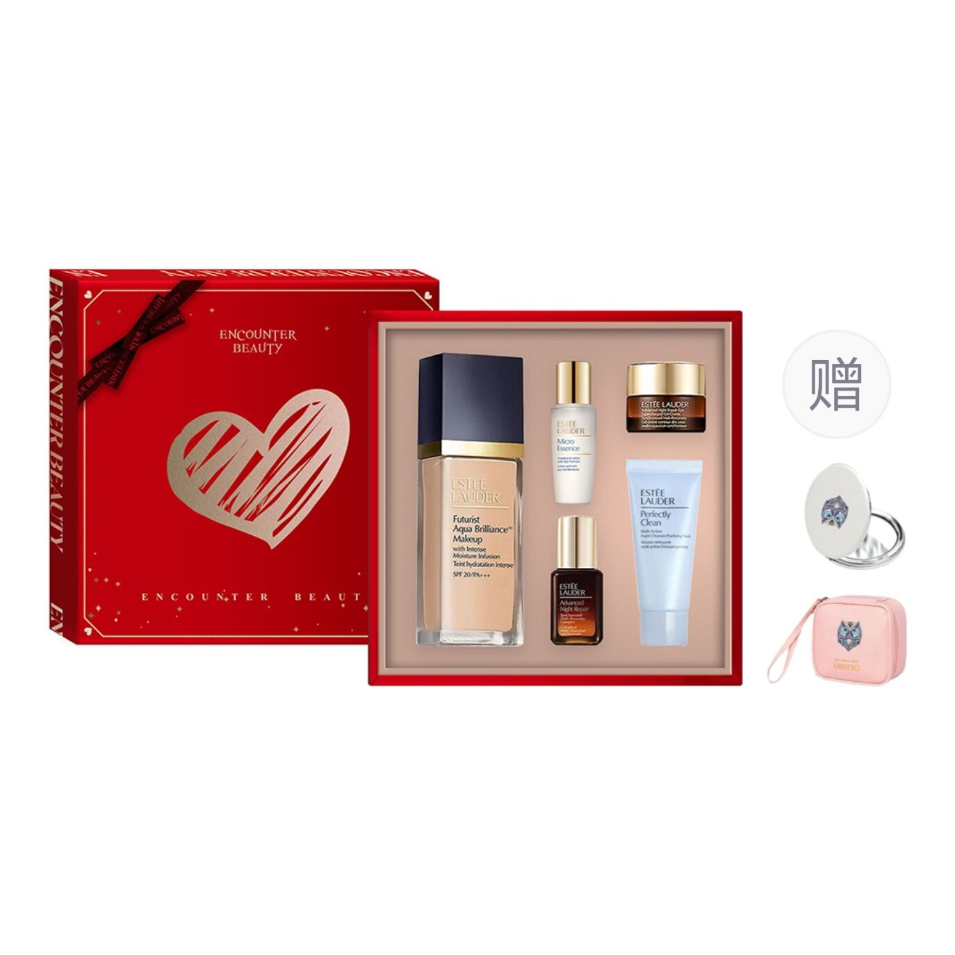 Тональный крем женский ESTEE LAUDER Qinshui, оттенок Brand-New Hydrating Liquid Foundation 1CO Celebrity Seven-Piece Set Gift Box Set, 5 шт.