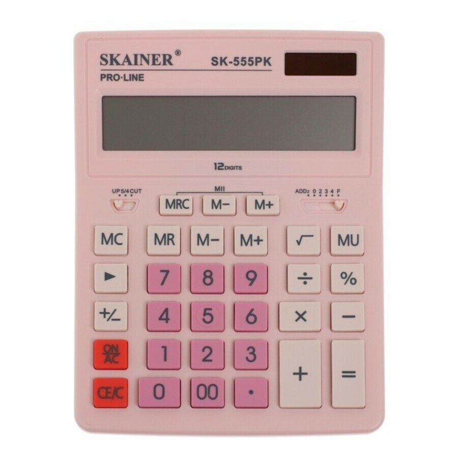 Калькулятор настольный 12 разряд. 2-е пит. розовый SKAINER ELECTRONIC CO SK-555PK шт