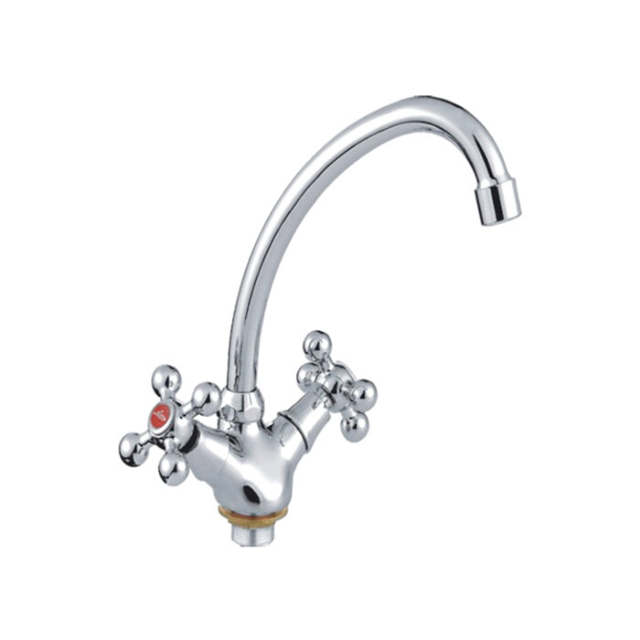 Высокий двухвентильный смеситель для кухни на мойку Ledeme L4119-2