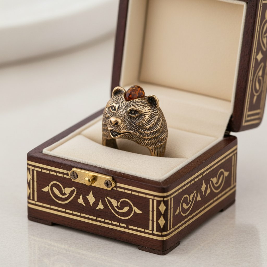 Кольцо, янтарь